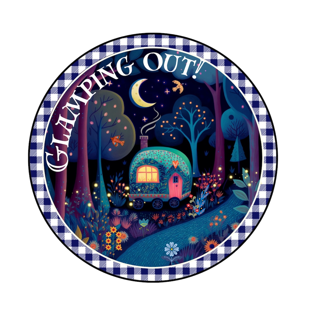 Glamping Out Wreath Sign, Boho Metal Wreath Sign, Round Wreath Sign, RV ...