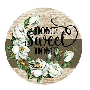 Home Sweet Home Magnolia Wreath Sign, Metal Wreath Sign, Signs for ...