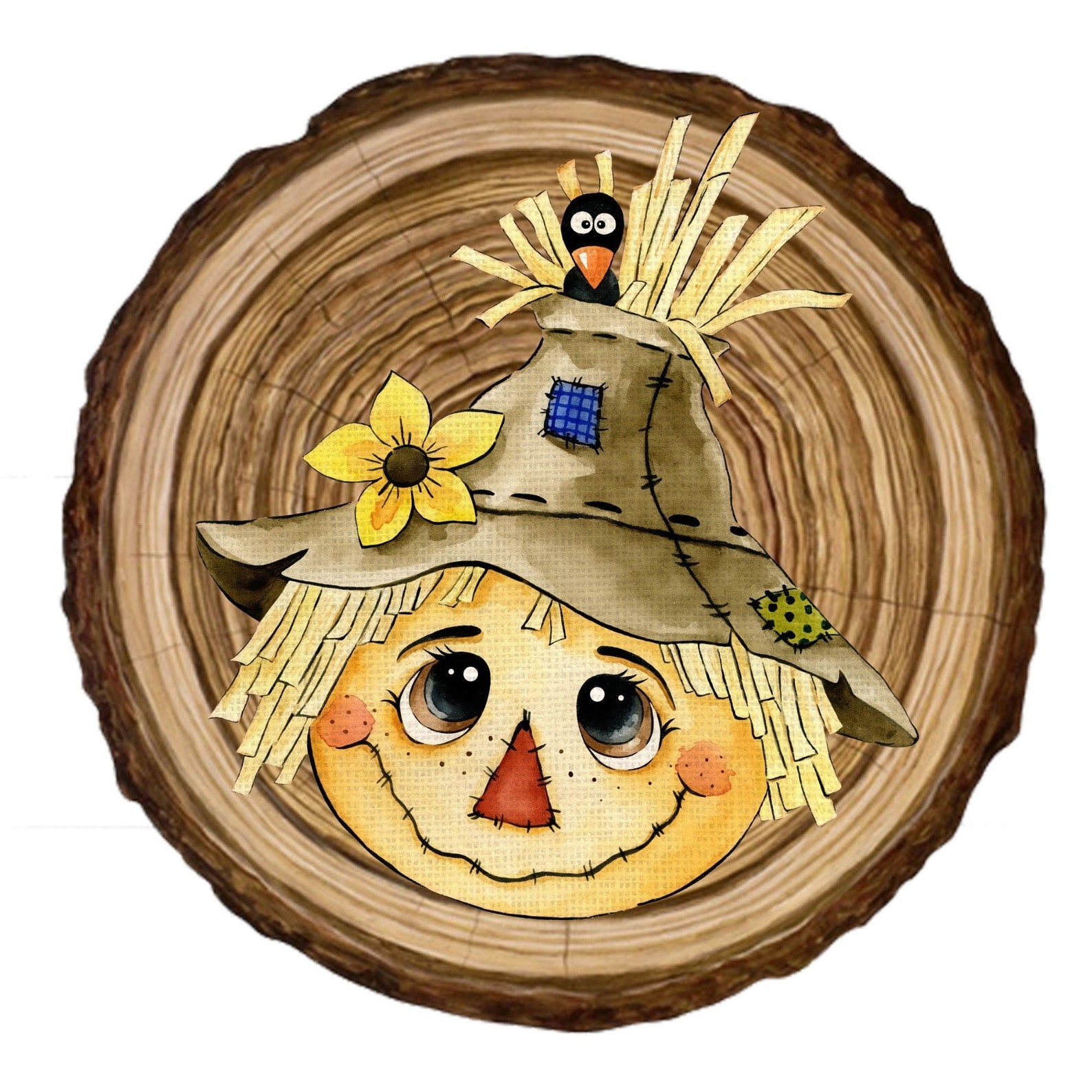 Round Scarecrow Face Sign for Wreaths, Wreath Attachment, Metal Sign - Etsy