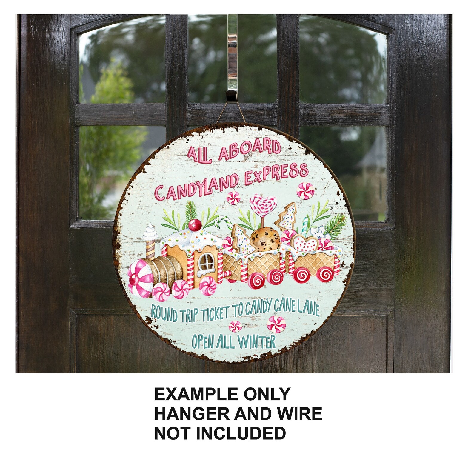 Candyland Express Wreath Sign, Metal Wreath Sign, Signs for Wreaths ...