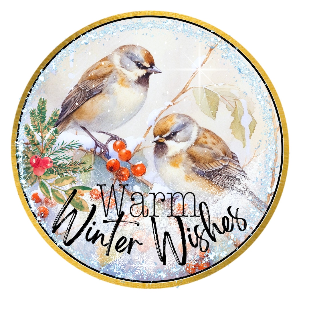 Warm Winter Wishes Wreath Sign, Metal Wreath Sign, Round Wreath Sign ...