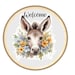Cute Donkey Welcome Wreath Sign, Metal Wreath Sign, Door Decor, Round ...