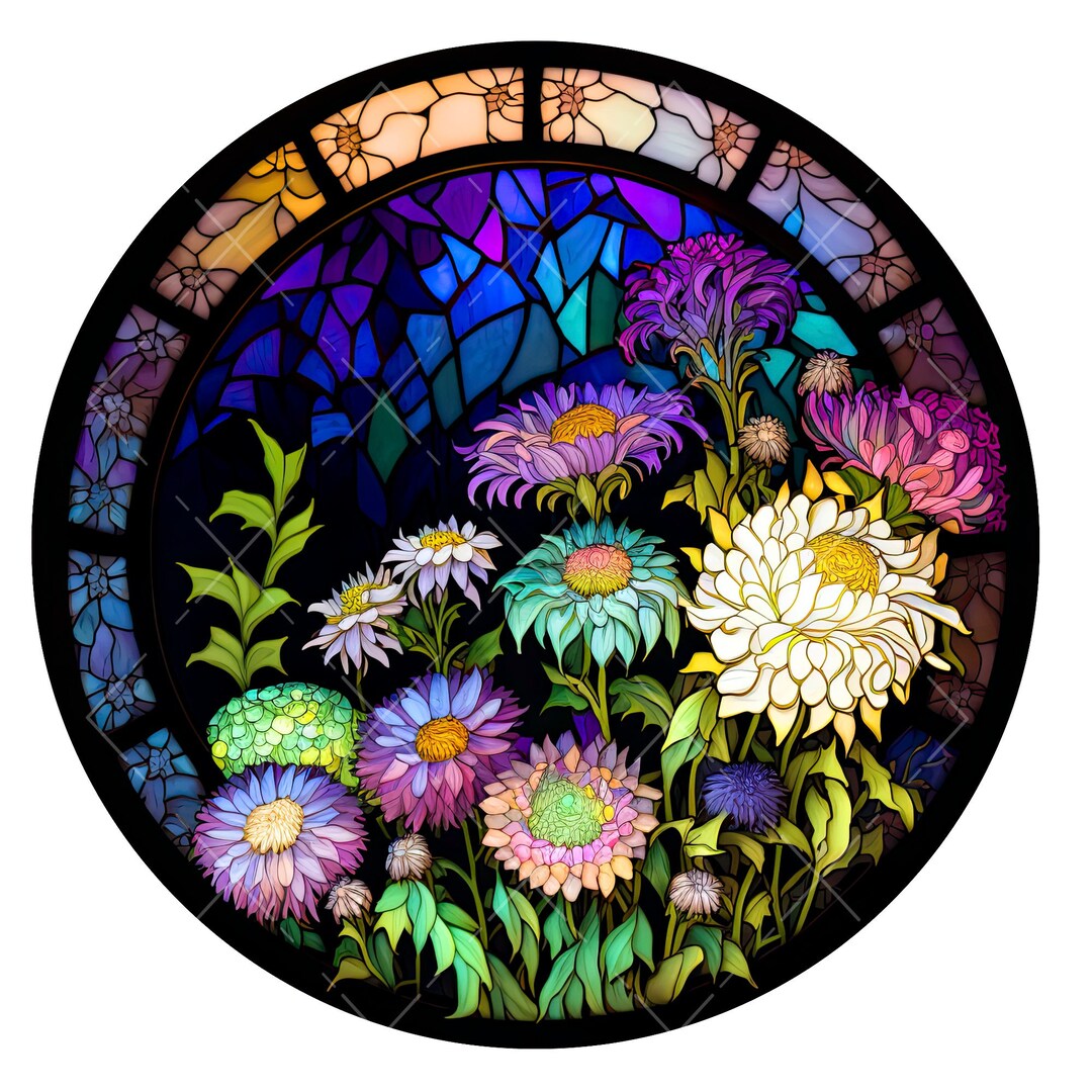 September Aster Birth Month Flower Wreath Sign, Metal Wreath Sign ...