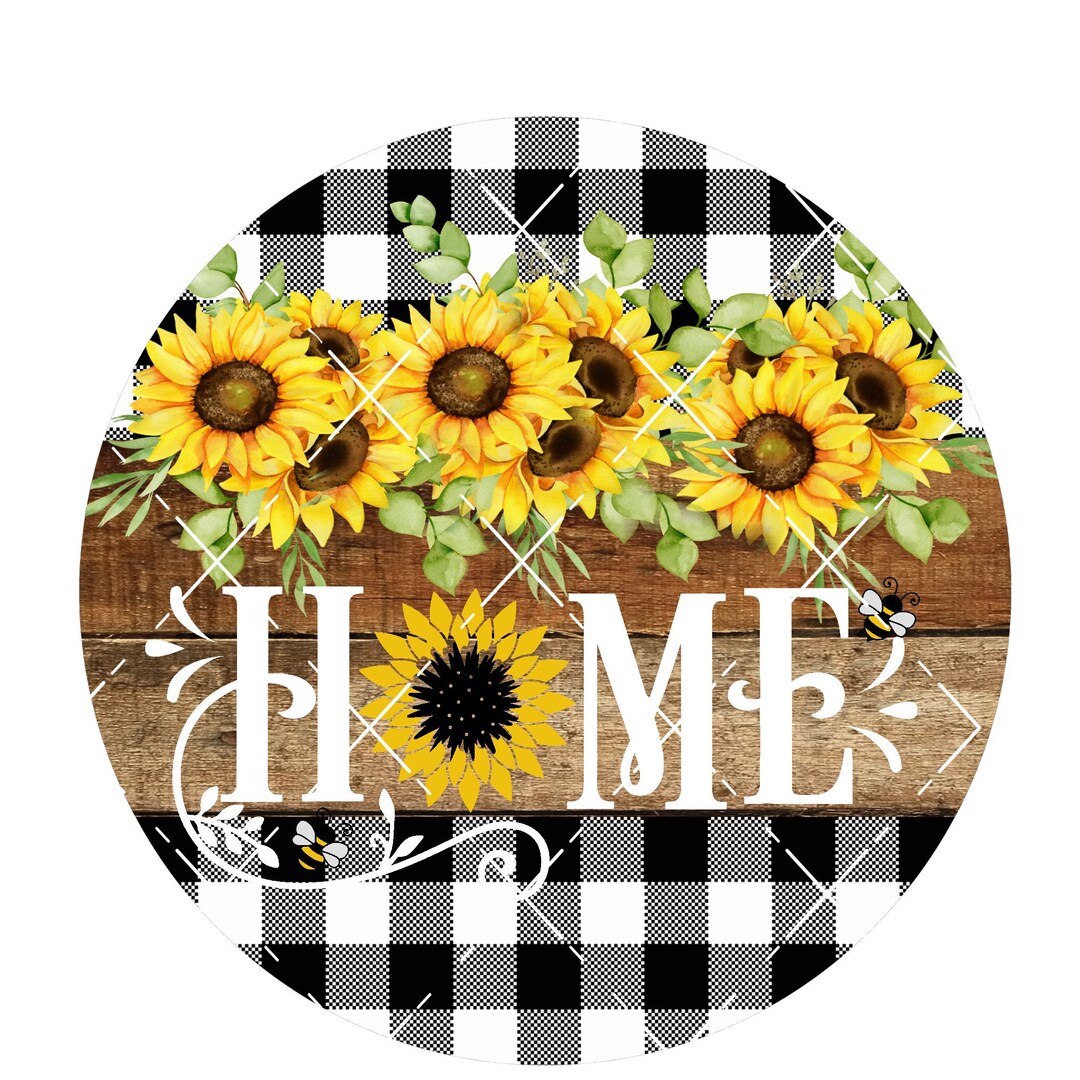 Sunflower Home Wreath Sign Metal Wreath Sign Round Wreath - Etsy