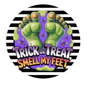 Frankenstein Trick or Treat Smell My Feet Wreath Sign, Metal Wreath ...