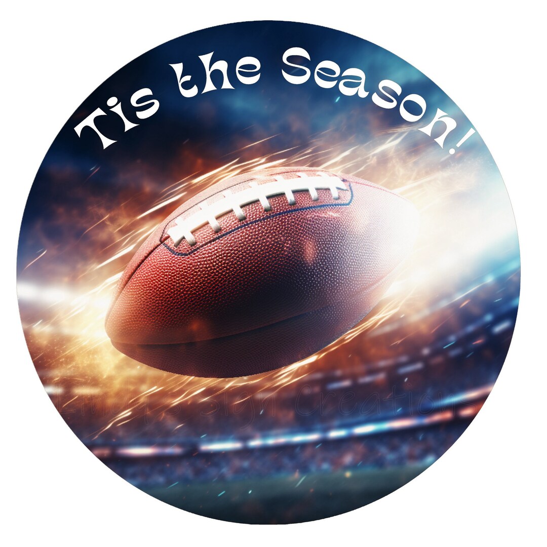 Football Wreath Sign, Tis the Season Football Sign, Metal Wreath Sign ...