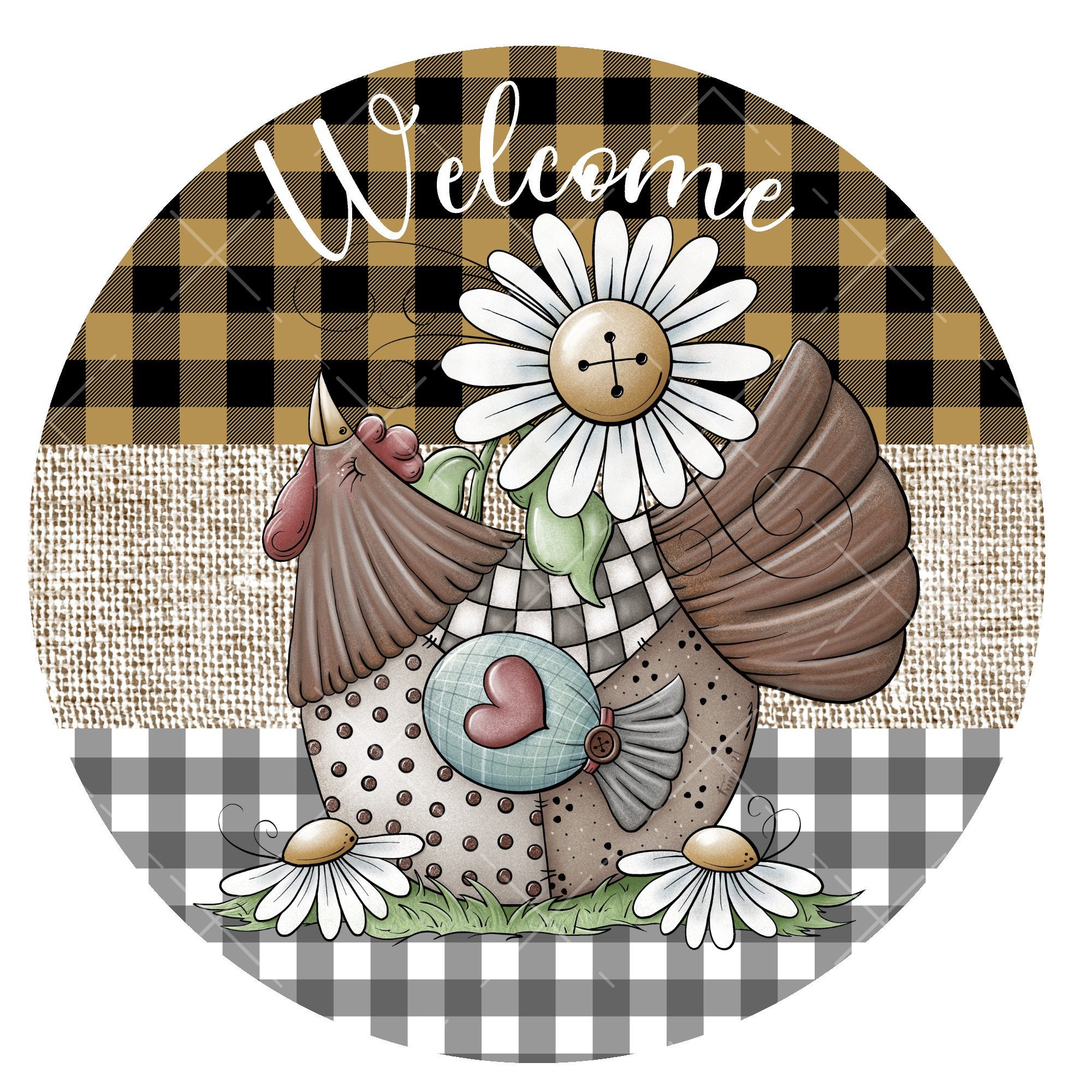 Welcome Hen Wreath Sign Metal Wreath Sign Signs for Wreaths - Etsy