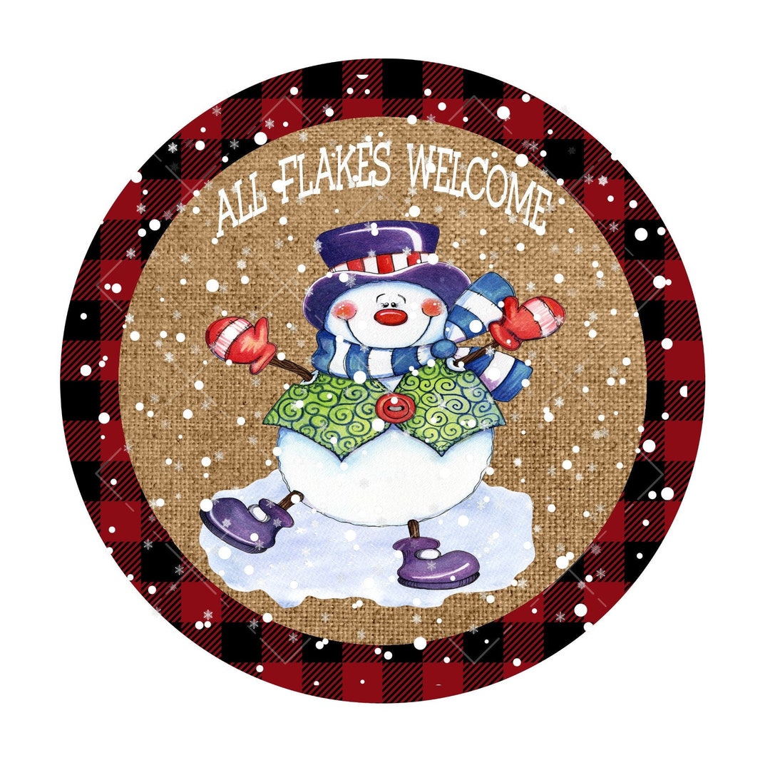 Snowman Welcome Wreath Sign Metal Wreath Sign Winter Wreath - Etsy