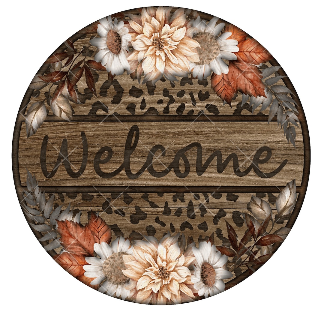 Welcome Wreath Sign, Metal Wreath Sign, Signs for Wreaths, Round Wreath ...