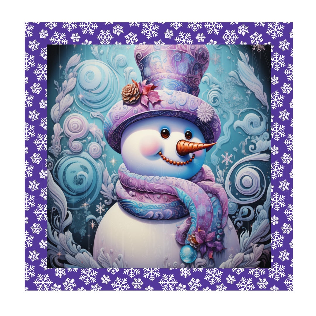 Purple Snowman Wreath Sign, Metal Wreath Sign, 10x10 Wreath Sign, Door ...