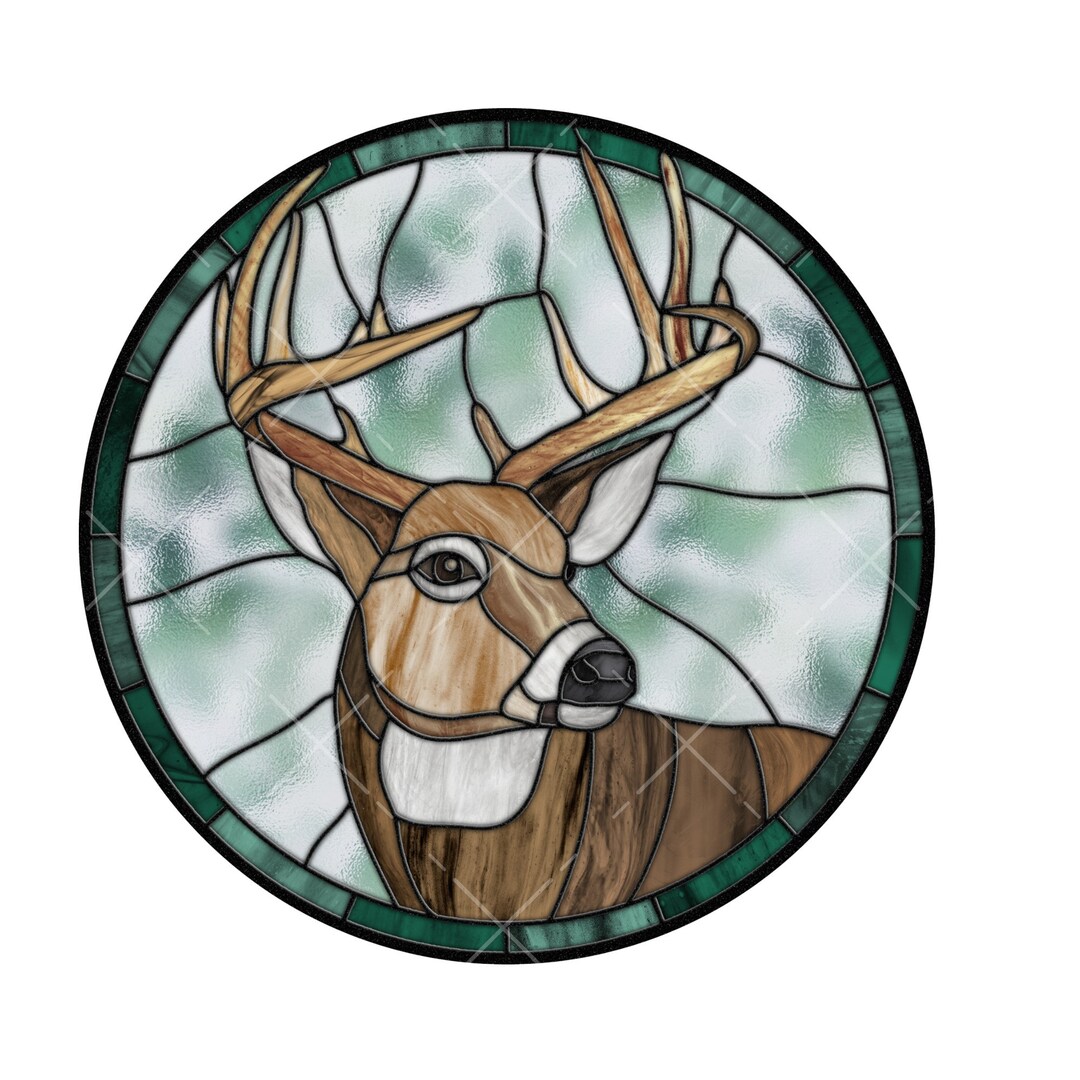 Faux Stained Glass Buck Wreath Sign Metal Wreath Sign Signs - Etsy