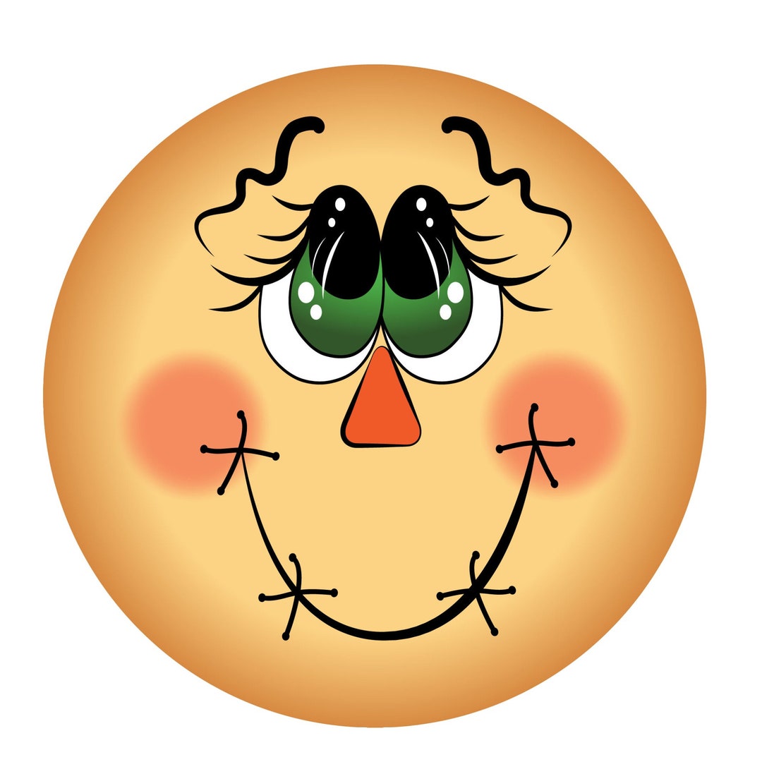 Fall Scarecrow Face Wreath Sign, Metal Wreath Sign, Signs for Wreaths ...