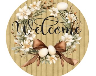 Frosty Welcome Wreath Sign, Metal Wreath Sign, Round Wreath Sign, Door ...