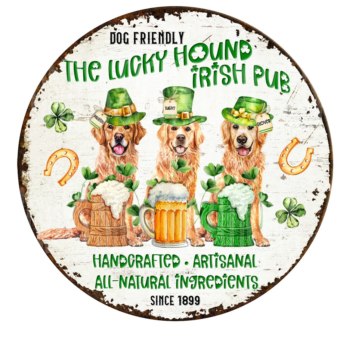 Lucky Hound Irish Pub Wreath Sign St Patrick's Day Sign - Etsy