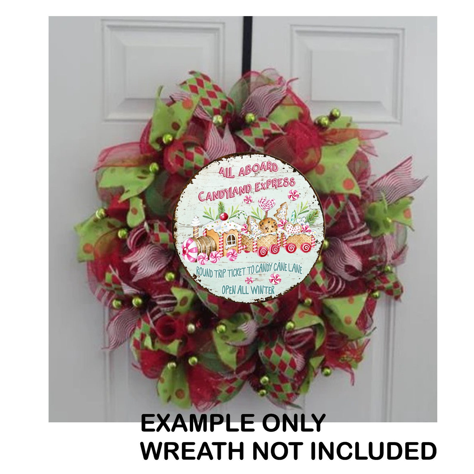 Candyland Express Wreath Sign Metal Wreath Sign Signs for - Etsy