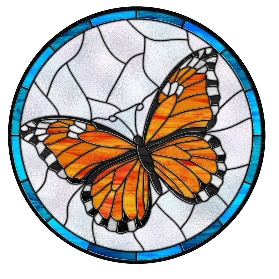 Faux Stained Glass Monarch Butterfly Wreath Sign, Metal Wreath Sign ...