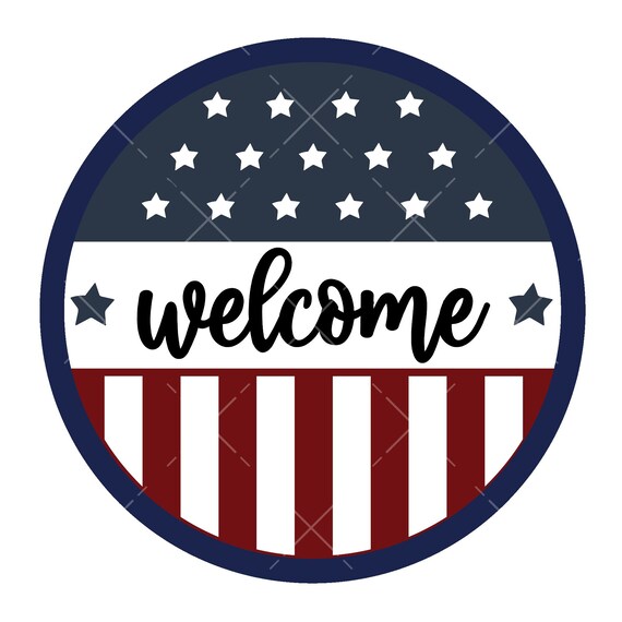 Patriotic Flag Welcome Wreath Sign Metal Wreath Sign Signs - Etsy