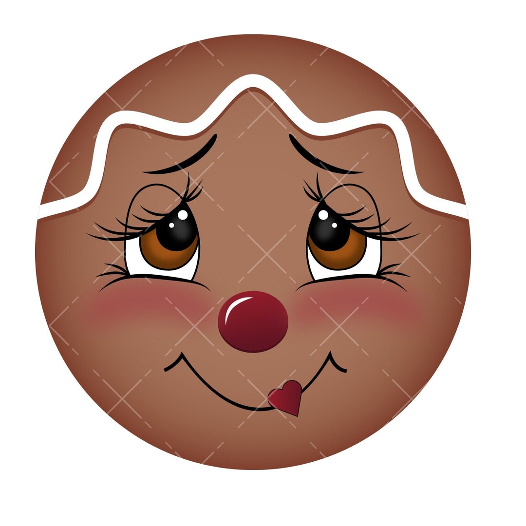 Gingerbread Face Wreath Sign, Metal Wreath Sign, Holiday Wreath Center ...