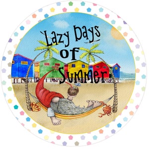 Lazy Days of Summer Wreath Sign, Gnome Wreath Sign, Wreath Attachment ...