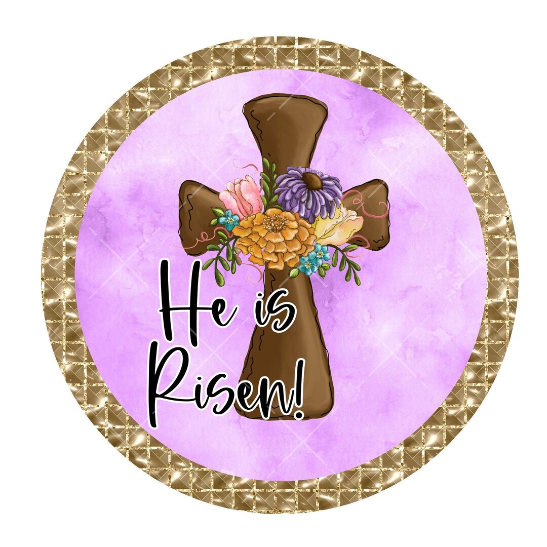He is Risen Cross Wreath Sign, Metal Wreath Sign, Easter Wreath Sign ...