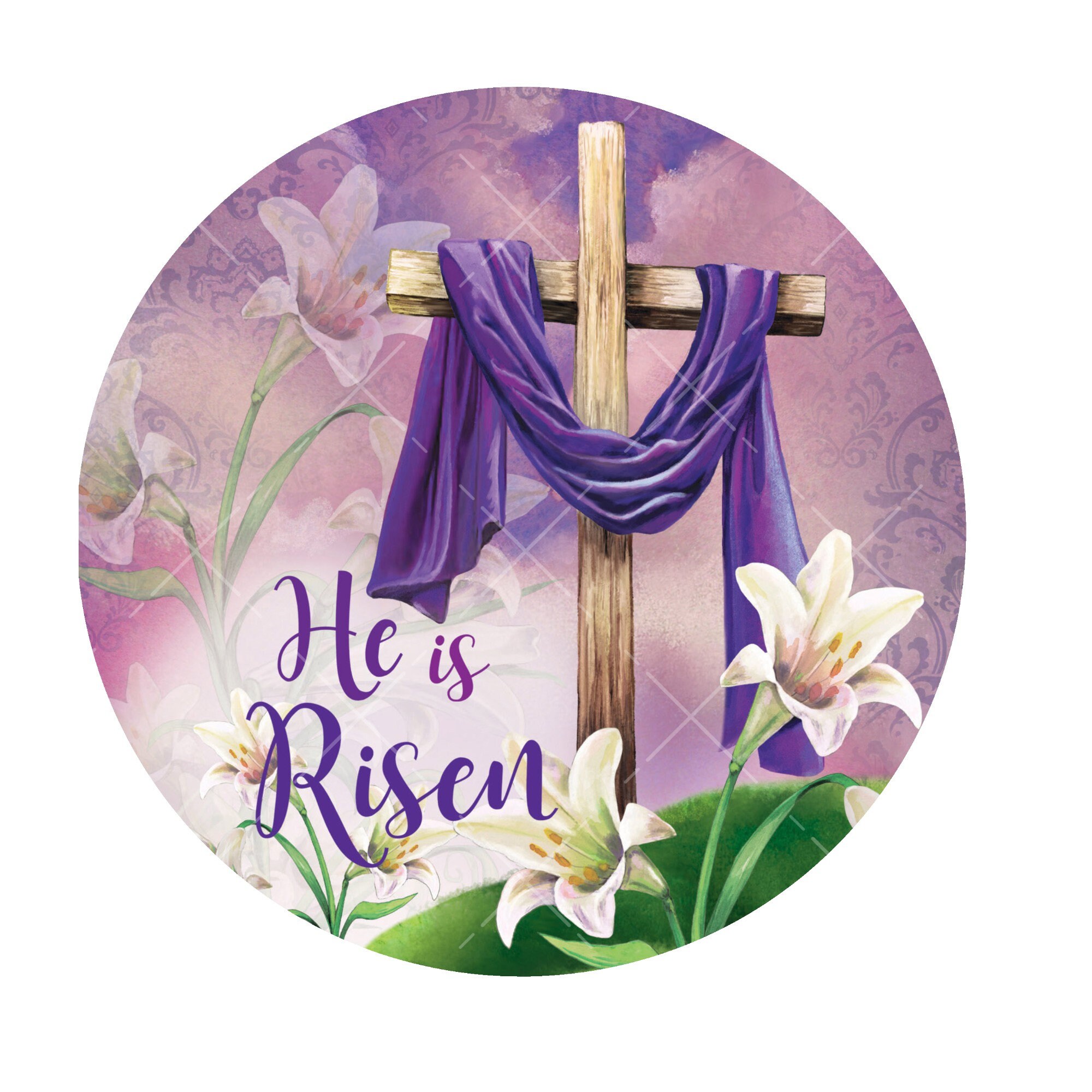 He is Risen Easter Wreath Sign Metal Wreath Sign Round - Etsy