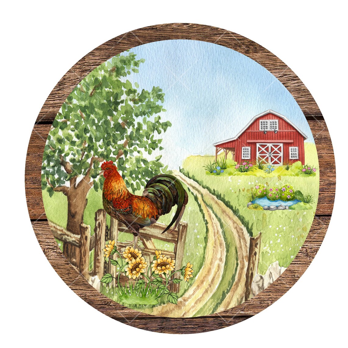 Farmhouse Country Scene Wreath Sign Metal Wreath Sign Signs - Etsy