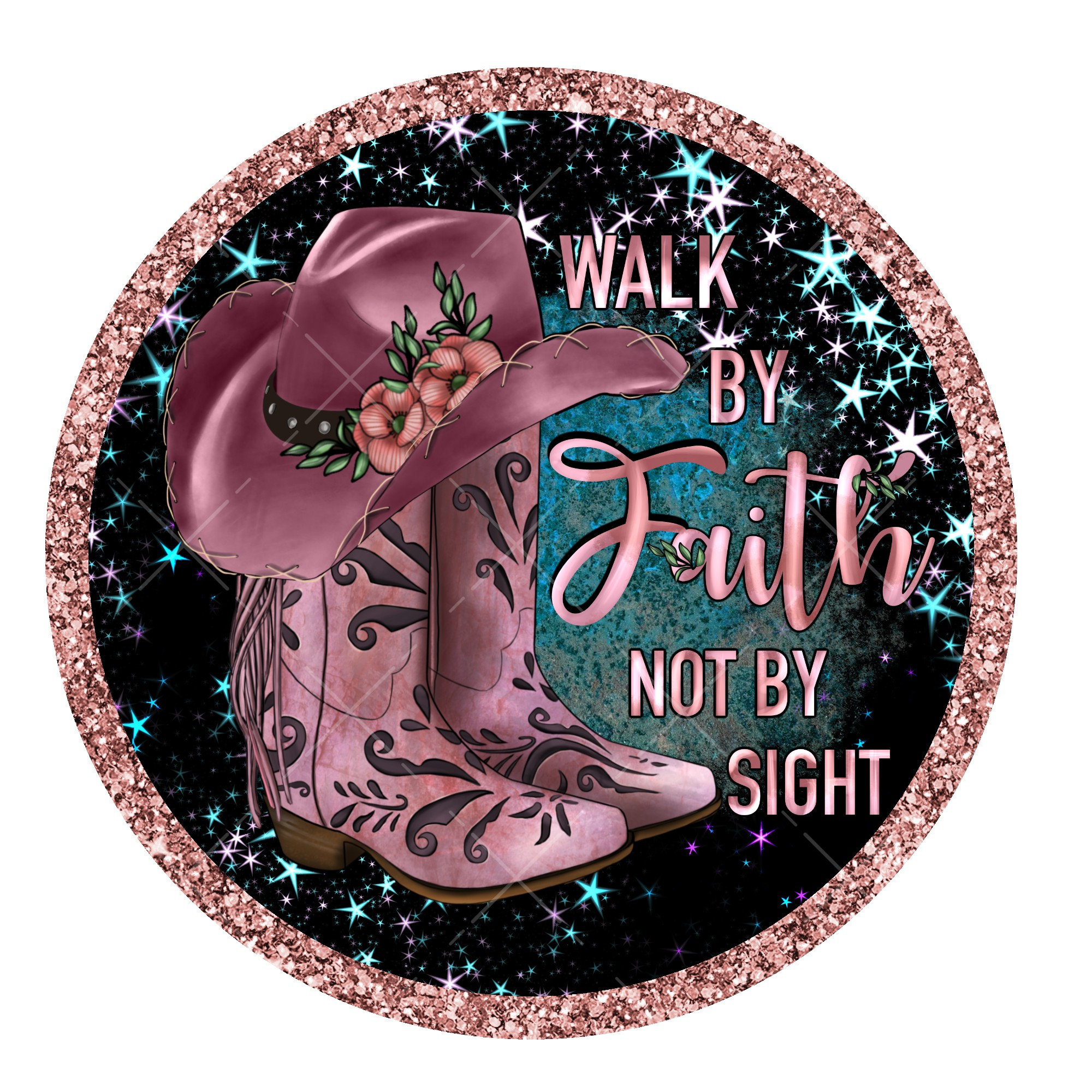 Walk by Faith Not by Sight Wreath Sign, Metal Wreath Sign, Signs for ...