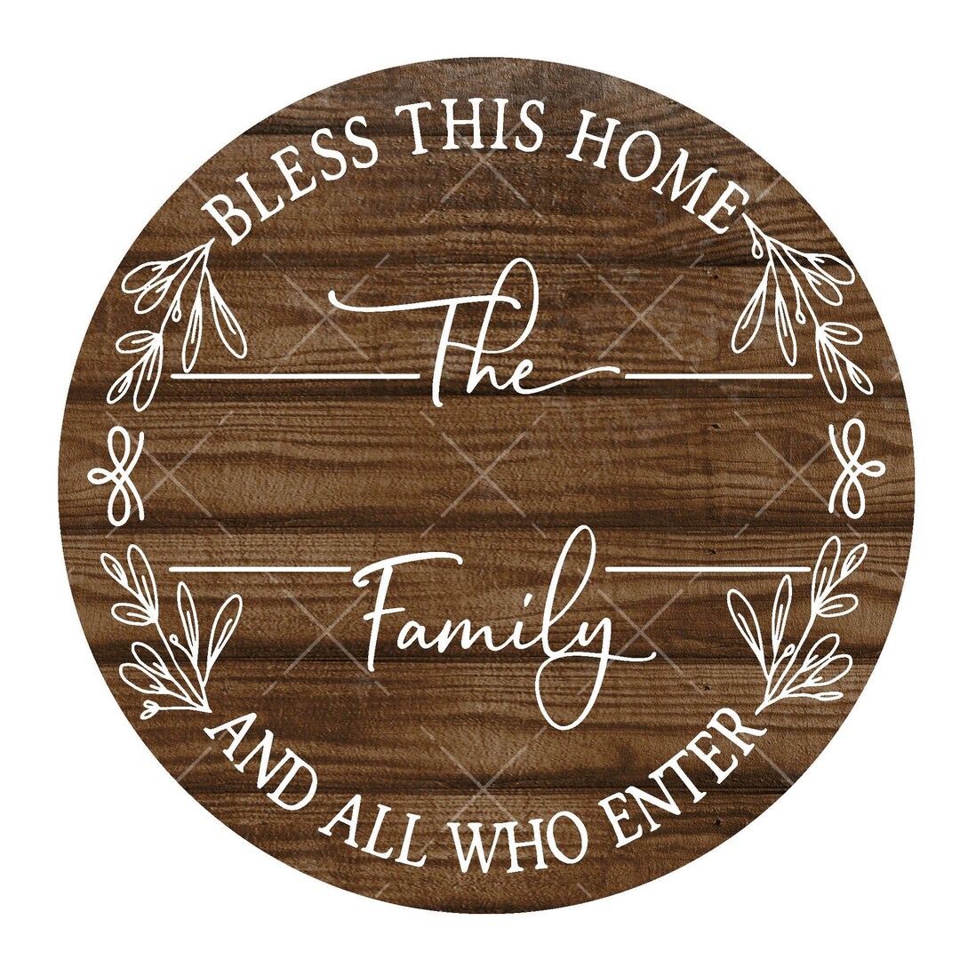 Personalized Bless This Home Wreath Sign, Add Your Own Name Wreath Sign ...