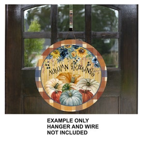 Autumn Greetings Wreath Sign, Signs for Wreaths, Metal Wreath Signs ...