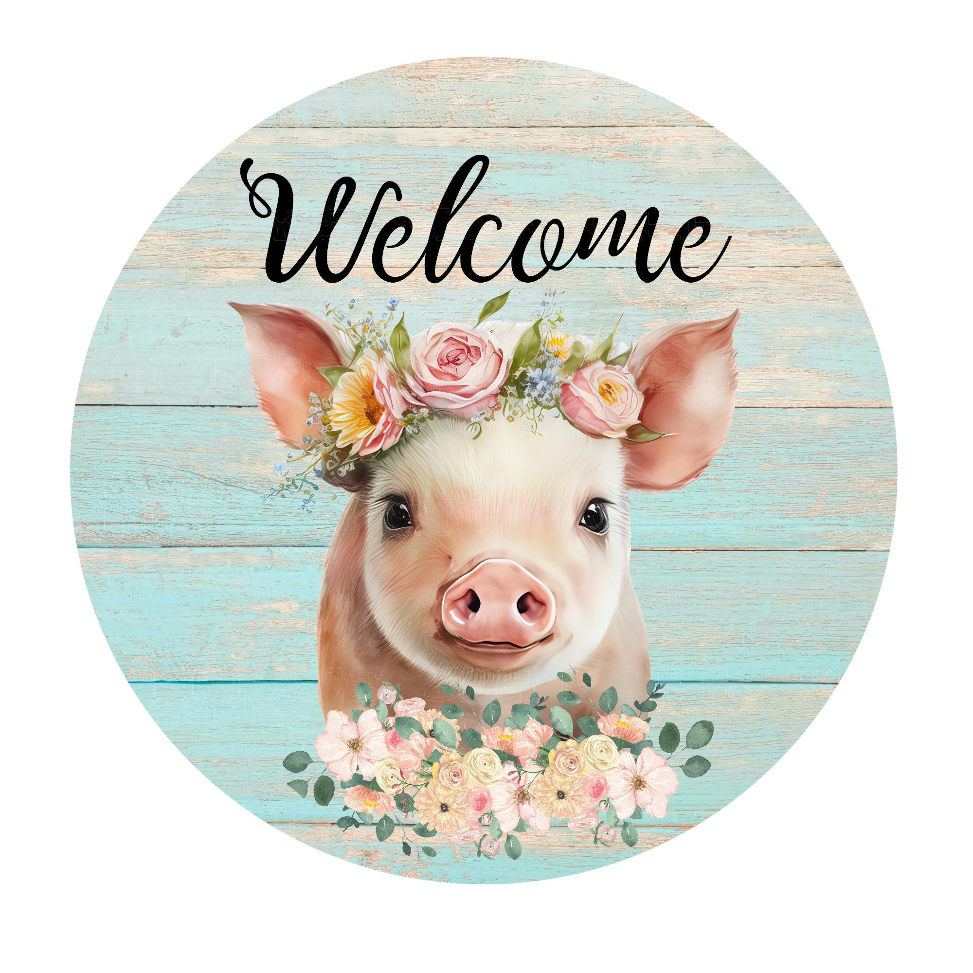 Welcome Pig Wreath Sign Metal Wreath Sign Signs for Wreaths - Etsy