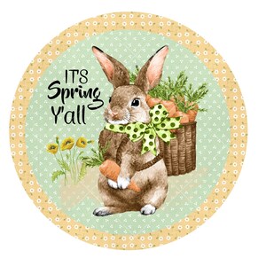 Bunny It's Spring Y'all Wreath Sign, Metal Wreath Sign, Signs for ...