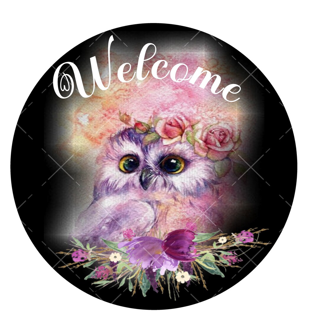 Owl Welcome Wreath Sign, Metal Wreath Sign, Signs for Wreaths, Home ...