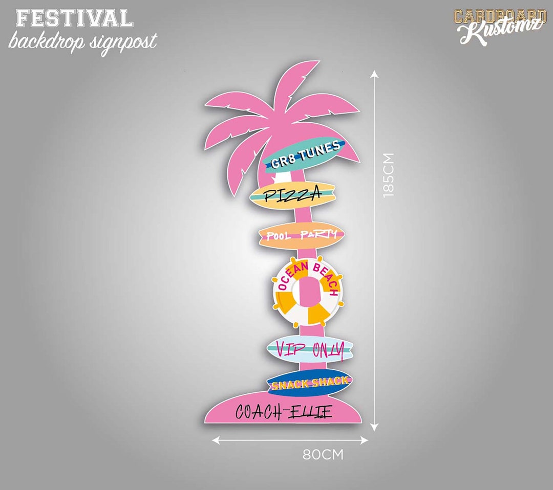 Customisable Coachella/festival Palm Tree Sign Cut Out - Etsy