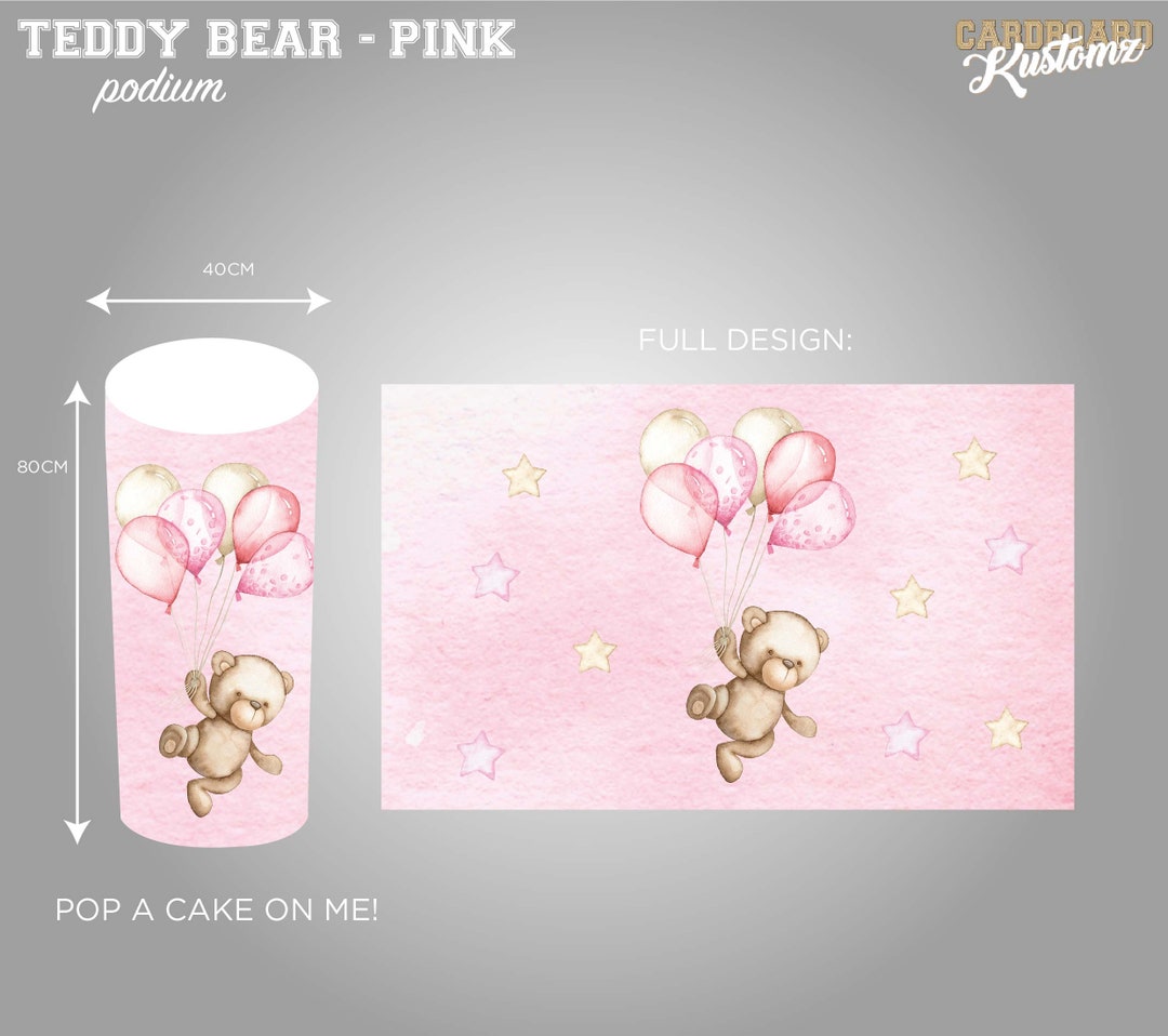 Teddy Bear Cake Plinth, Cake Stand, Cake Podium - Pink - Etsy UK