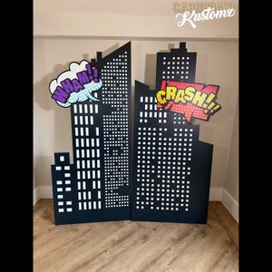 Super Hero Cardboard Skyline Backdrop Duo: Party Photo Decor - Etsy UK