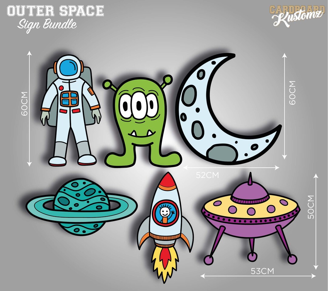 Space Astronaut Mini Party Cut Outs - Set of 6 - Etsy UK