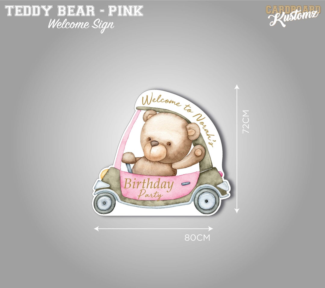 Teddy Bear Welcome Sign, Welcome Board Pink - Etsy
