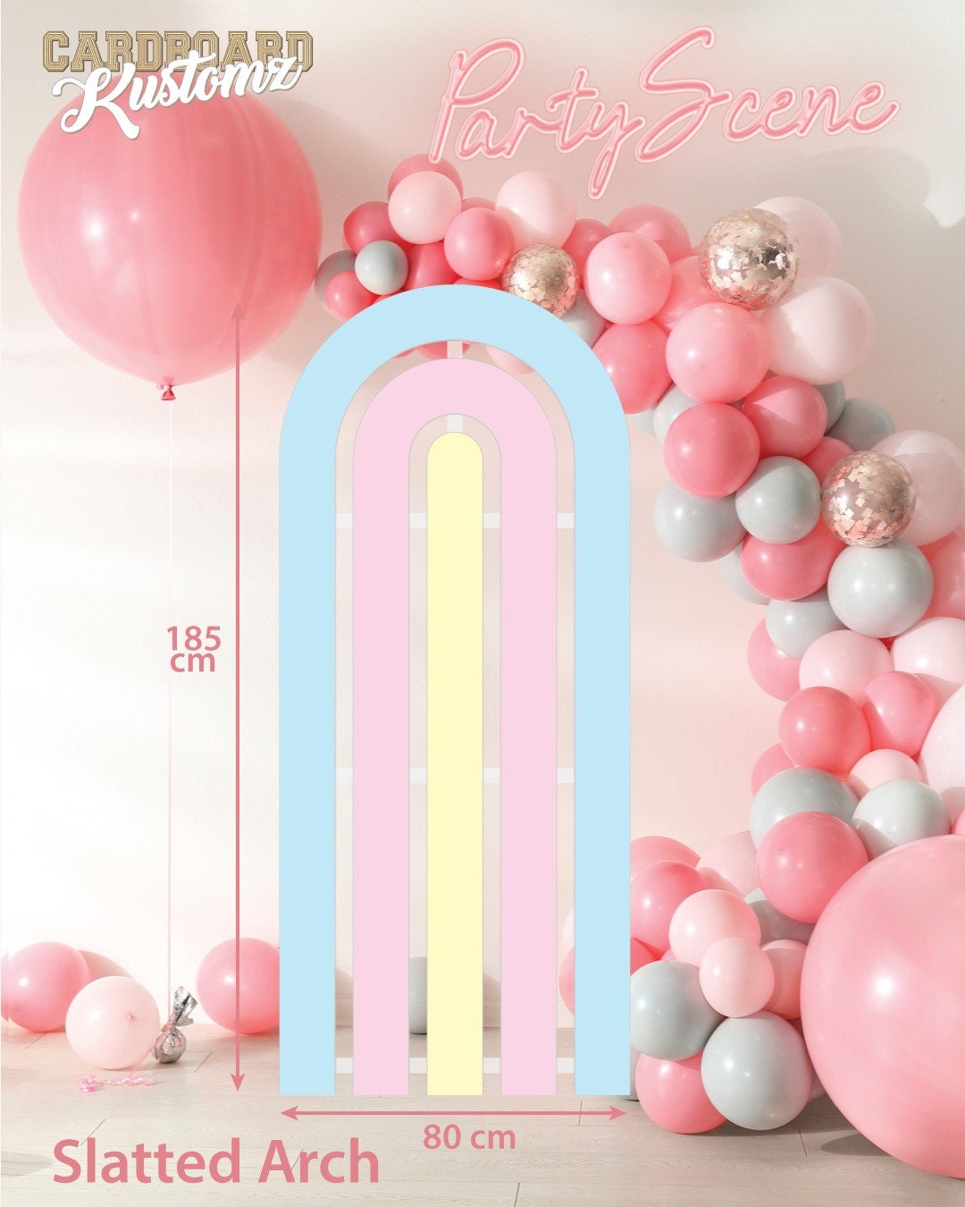 Slatted Arch Backdrop Panel, Sail Board, Arched Backdrop, Rainbow ...