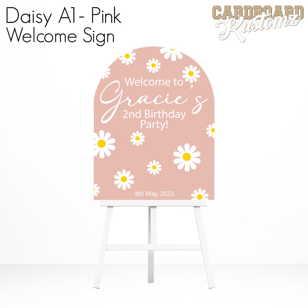 Custom Daisy Welcome Sign: Pastel Party Decor (A1 Board) - Etsy