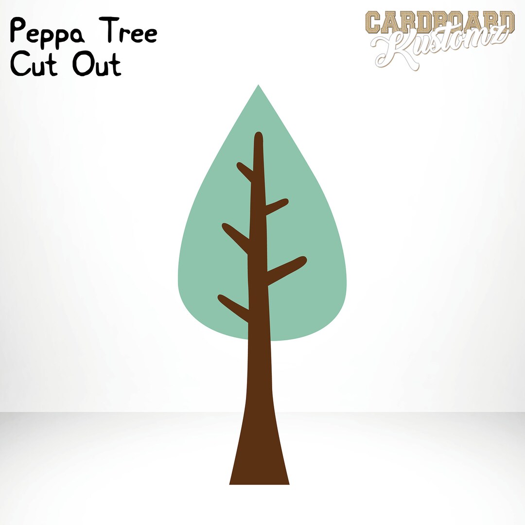 Peppa Tree Cut Out 5ft, Pink Pig Tree Cardboard Cut Out Peppa, Party ...