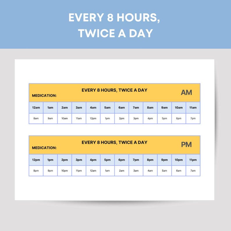 Medication Schedule Template Printable Medicine Timing Chart Medication ...