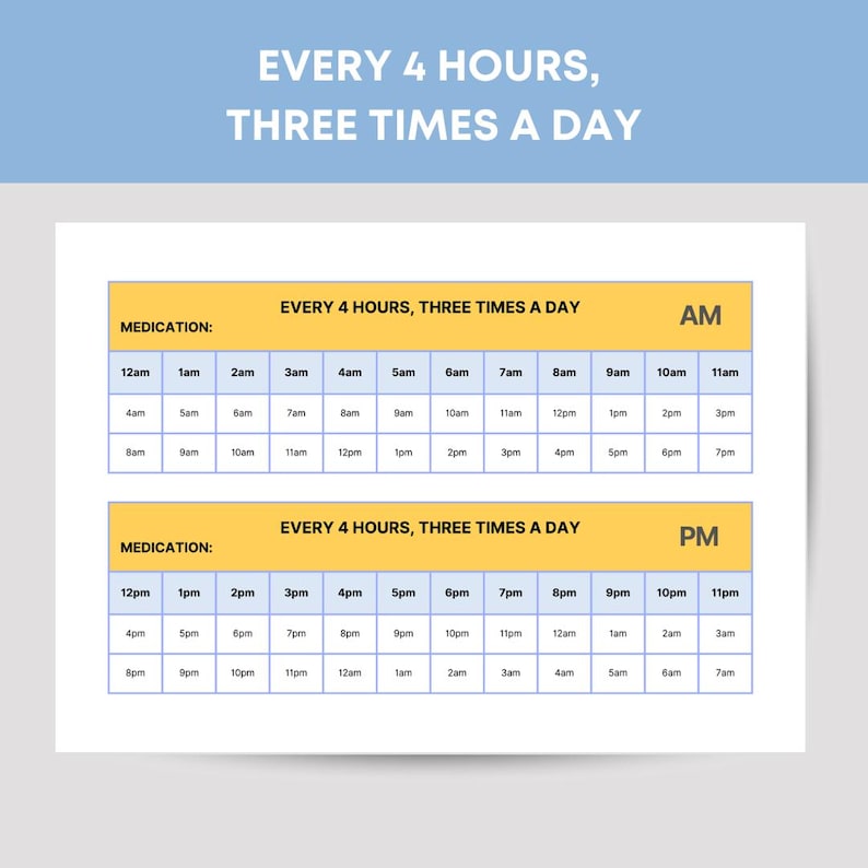 Medication Schedule Template Printable Medicine Timing Chart Medication ...