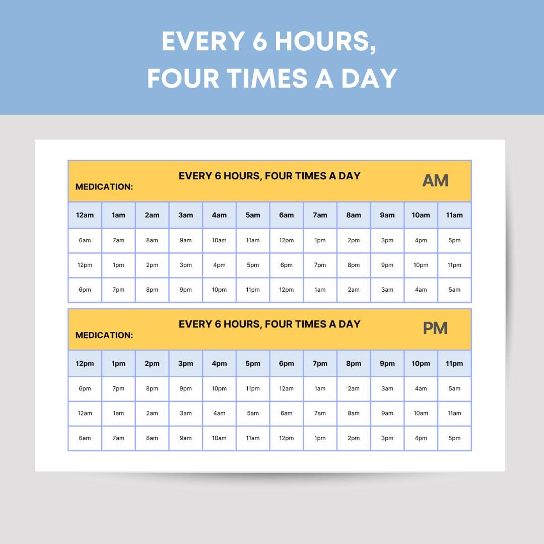 Medication Schedule Template Printable Medicine Timing Chart Medication ...