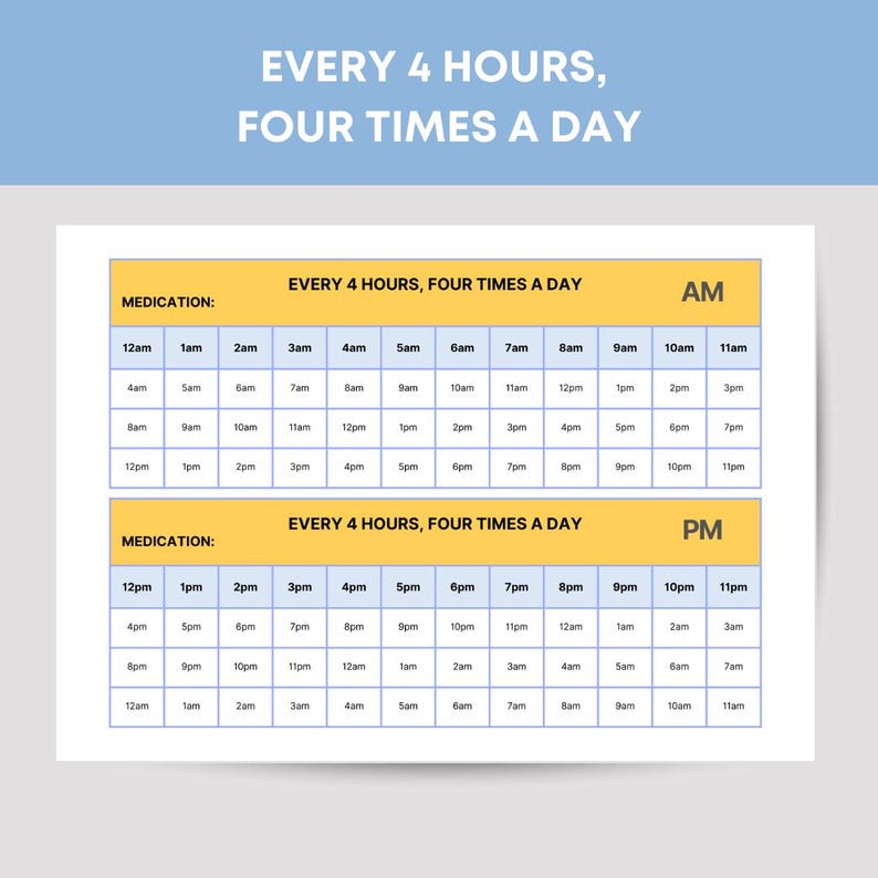 Medication Schedule Template Printable Medicine Timing Chart Medication ...