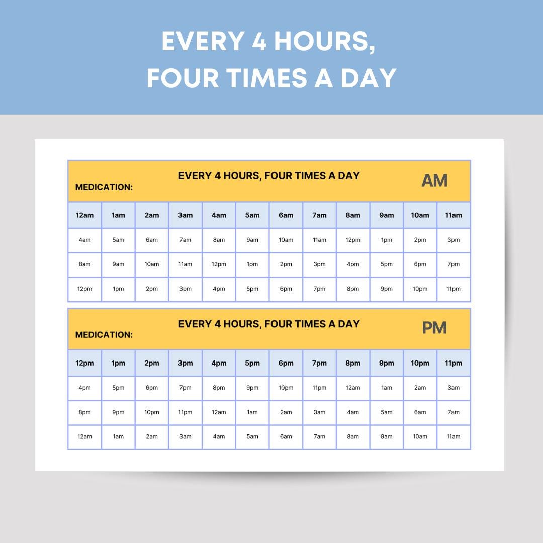 Medication Schedule Template Printable Medicine Timing Chart Medication ...