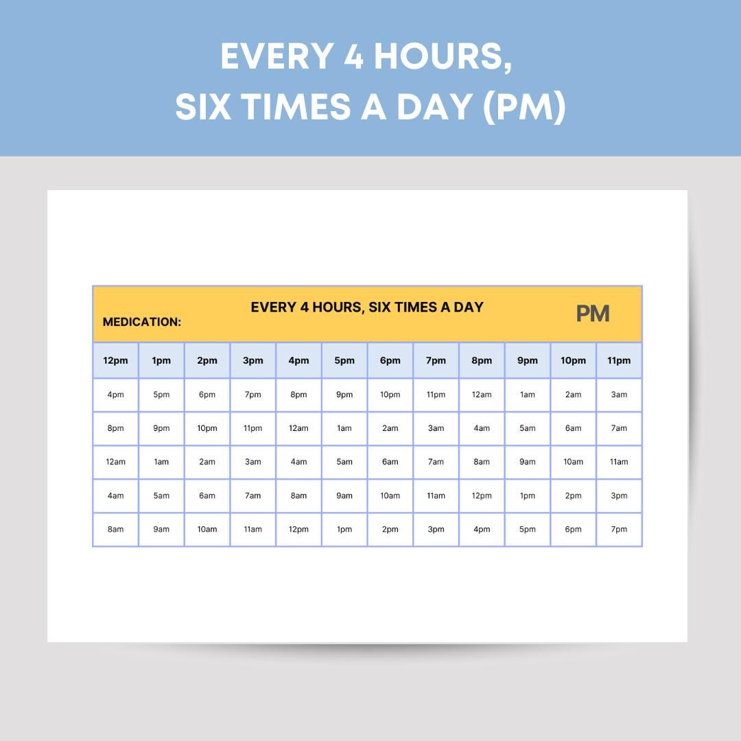 Medication Schedule Template Printable Medicine Timing Chart Medication ...