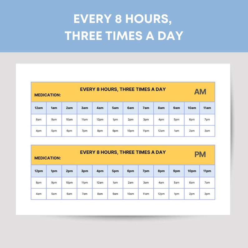 Medication Schedule Template Printable Medicine Timing Chart Medication ...