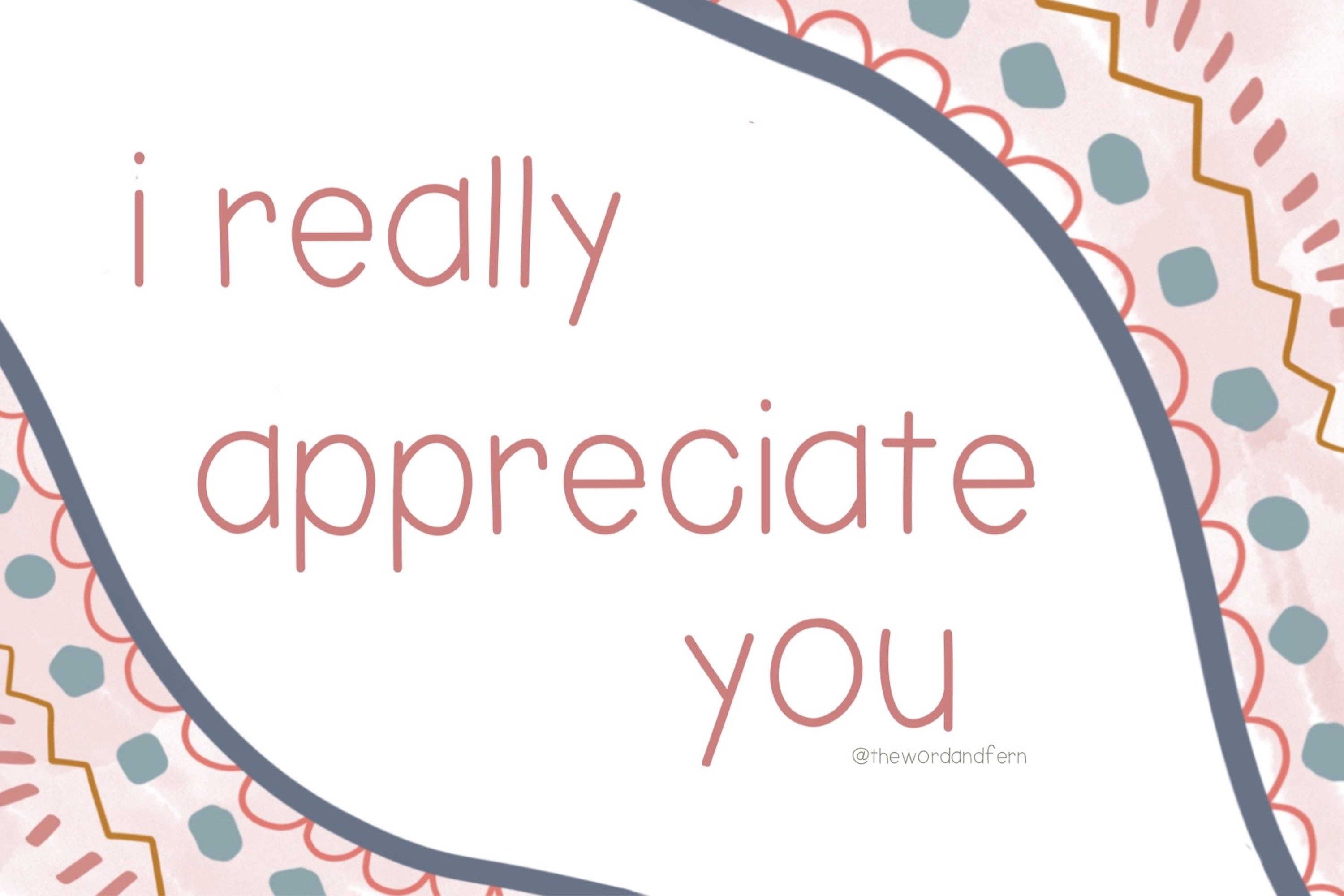 I Really Appreciate You Thank You Blank Card Kraft Brown - Etsy