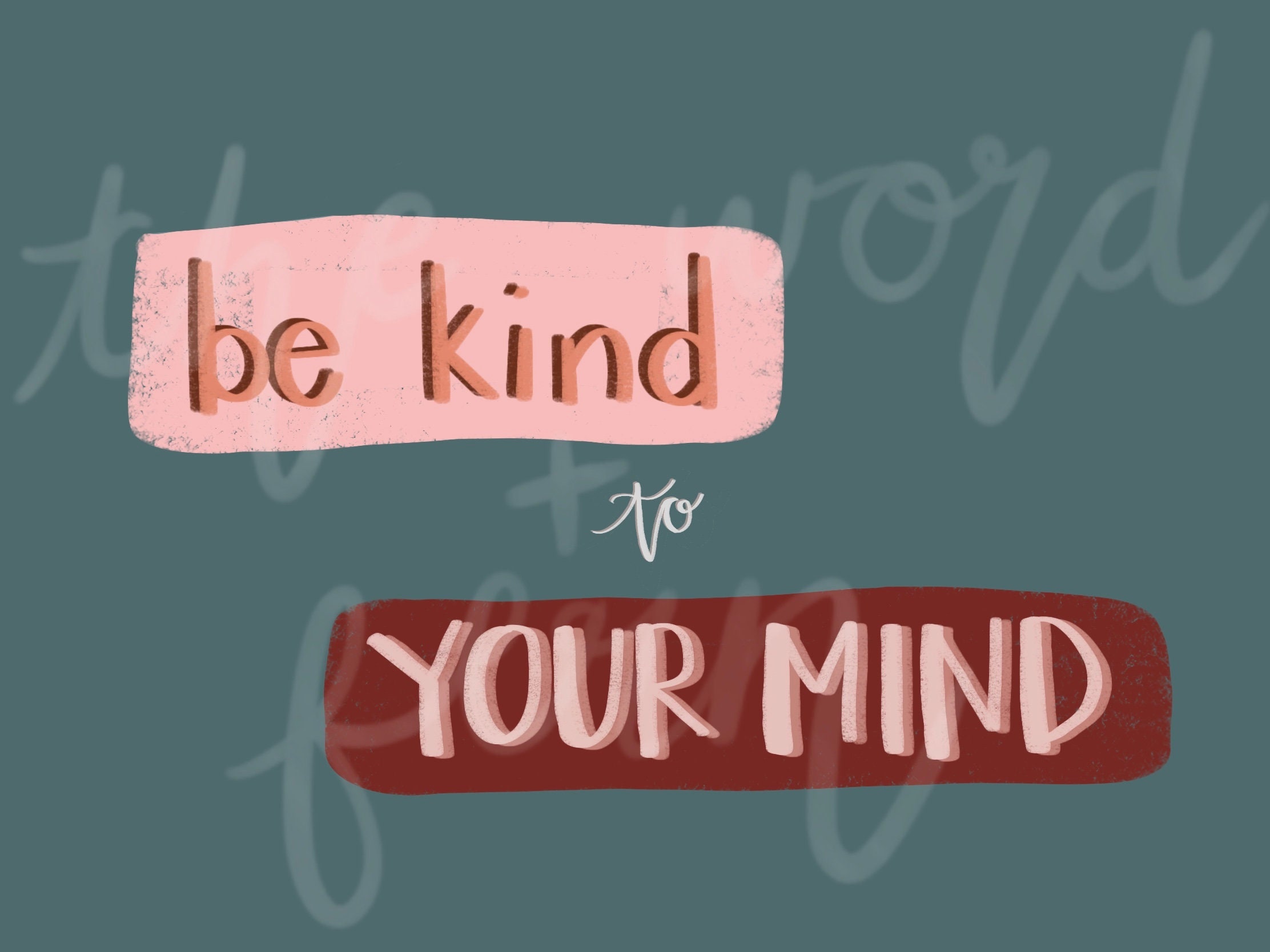 Be kind to your mind print | Etsy