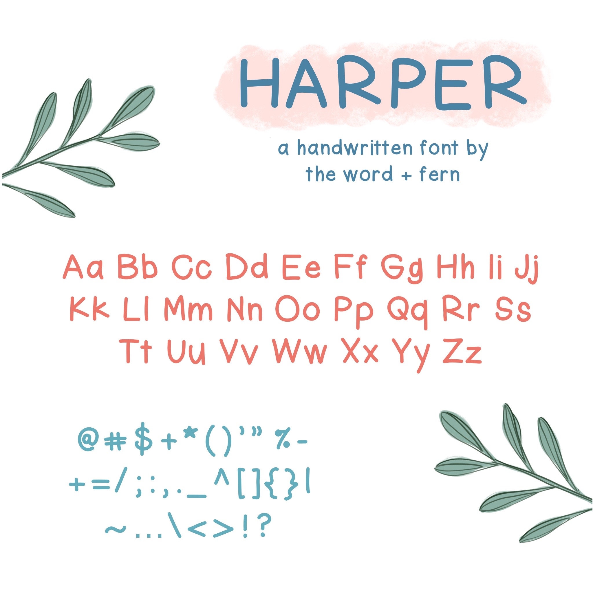Handwritten Font: "harper” - Etsy